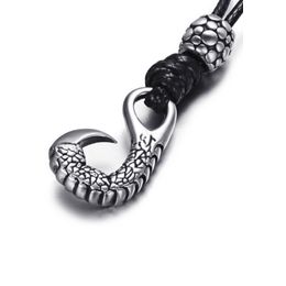 Firetti Herren Kette mit Anhänger "Schmuck Geschenk The Claw", Edelstahl Textil, L: 96, schwarz, Edelstahl, Textil, Halsketten