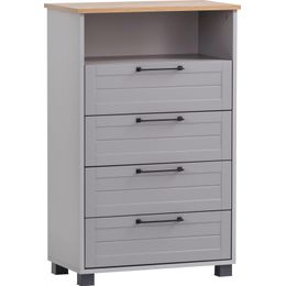 Garderobenschrank Schildmeyer, B:62,4cm H:102cm T:34,1cm, grau, FSC-zertifizierter Holzwerkstoff, Flur, Schränke, "Jelda", Breite 62,4 cm