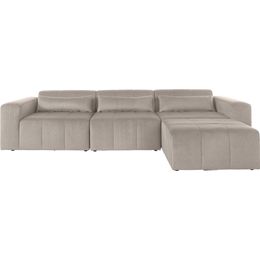 Ecksofa, B:322cm H:74cm T:155cm, beige, LeGer Home by Lena Gercke, 100% Polyester, Wohnzimmer, Sofas, "Maileen L-Form", Modulsofa, bestehend aus 4