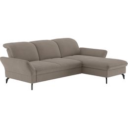 Sit & More Ecksofa SIT & MORE, B:267cm H:88cm T:200cm, grau, 100% Polyester, Wohnzimmer, Sofas, "Leandro L-Form", Wahlweise mit Bett-, Kopfteil - und