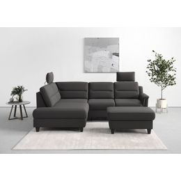 Sit & More Ecksofa SIT & MORE, B:251cm H:90cm T:187cm, grau, Wohnzimmer, Sofas, "Farö L-Form", inklusive Federkern, wahlweise mit Bettfunktion und Bettkasten