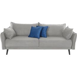 Schlafsofa Inosign, B:228cm H:95cm T:104cm, grau, 100% Polyester, Kinderzimmer, Sofas, "Asra", incl. Bettfunktion und Bettkasten, Seitentasche im