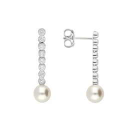 Vivance Damen Paar Ohrstecker "Perlen und Zirkonia", Silber 925 (Sterlingsilber), silber, Silber 925 (Sterlingsilber), Ohrringe