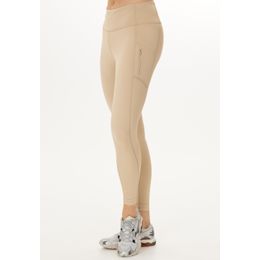 Endurance Damen Funktionstights "THADEA POCKET XQL", beige, Gr. 40, bedruckt, unifarben, 72% Polyamid, 28% Elasthan, Hosen, mit praktischer