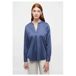 Longbluse Eterna "LOOSE FIT" Gr. 36, blau (indigo), Damen, 95% cotton, 5% Elasthan, Blusen