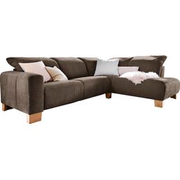 Ecksofa Home Affaire, B:281cm H:85cm T:220cm, braun, Korpus/Basismaterial: 85% Polyester, 15% Viskose. Sitzfläche: 85% Polyester, 15% Viskose,