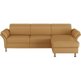 Ecksofa Home Affaire, B:260cm H:85cm T:172cm, gelb, 100% Polyester, Wohnzimmer, Sofas, "Calypso L-Form", mit motorischen Funktionen im Sofa und