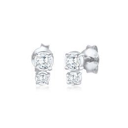 Elli Damen Paar Ohrstecker "Ohrstecker Zirkonia Basic Rund 925 Silber", onesize,mit Steinen, Silber 925 (Sterlingsilber), silber, Silber 925
