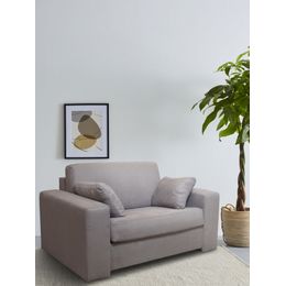 Sessel Home Affaire, B:140cm H:86cm T:95cm, grau, 100% Polyester, Wohnzimmer, Sessel, "Roma Matratzenhöhe 140cm", Dauerschlaffunktion, mit