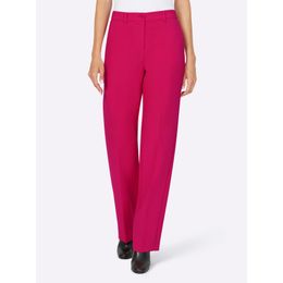 Heine Damen Marlene-Hose, pink, Gr. 42, unifarben, 76% Polyester, 18% Viskose, 6% Elasthan, Hosen