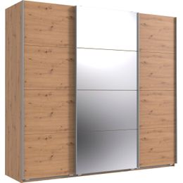 Schwebetürenschrank wimex, B:225cm H:210cm T:64cm, braun, Spanplatte, Schränke, "Norderstedt", INKLUSIVE 2 Stoffboxen und 2 zusätzliche Einlegeböden,
