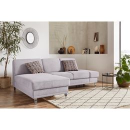Sit & More Ecksofa SIT & MORE, B:246cm H:89cm T:165cm, silber, Wohnzimmer, Sofas, "Clio L-Form", wahlweise mit Bettfunktion oder Vorziehsitz und Bettkasten,