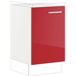 Unterschrank IMPULS K&Uuml;CHEN, B:50cm H:72,3cm T:57,9cm, rot, Holzwerkstoff, K&uuml;che, Schr&auml;nke, ""Turin", Breite/H&ouml;he: 50/72,3 cm", vormontiert, mit