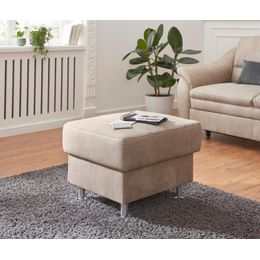 Sit & More Hocker SIT & MORE, B:58cm H:47cm T:58cm, beige, Luxus-Microfaser 2 (100% Polyester);Luxus-Microfaser ALTARA NUBUCK (100% Polyester);Luxus-Microfaser