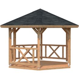 Holzpavillon Palmako, braun, Garten, Pavillons, "Betty", BxT: 423x423 cm, hellbraun