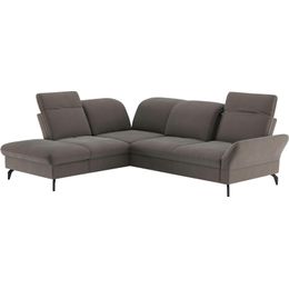 Sit & More Ecksofa SIT & MORE, B:288cm H:88cm T:242cm, braun, 100% Polyester, Wohnzimmer, Sofas, "Leandro L-Form", Wahlweise mit Bett-, Kopfteil - und