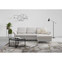 Ecksofa Inosign, B:275cm H:89cm T:175cm, silber, 98%Polyester, 2%Polyamid, Wohnzimmer, Sofas, "Palm Beach L-Form", Federkern, mit