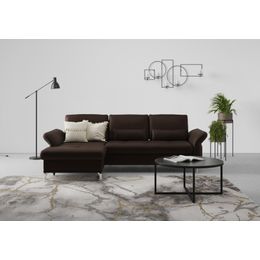 Ecksofa Inosign, B:269cm H:89cm T:175cm, braun, 100%Polyester, Wohnzimmer, Sofas, "Palm Beach L-Form", Federkern, mit Sitztiefenverstellung,