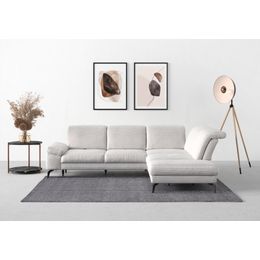 Sit & More Ecksofa SIT & MORE, B:303cm H:84cm T:244cm, silber, 95% Polyester, 5% Polyamid, Wohnzimmer, Sofas, "Cabana L-Form", Ottomane, wahlweise mit