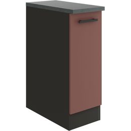 Apothekerschrank Optifit, B:30cm H:84,8cm T:60cm, rot, Spanplatte, K&uuml;che, Schr&auml;nke, "Palma", Breite 30 cm, H&ouml;he 84,8 cm, Anbau-und Unterbau m&ouml;glich