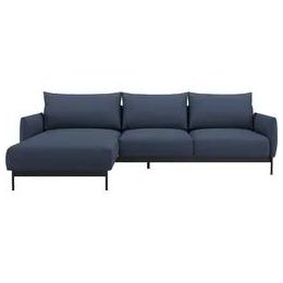 Ecksofa TENKSOM "Tokey, Polsterecke, Couch, Recamiere links und rechts montierbar" Sofas Gr. B/H/T: 255cm x 68cm x 185cm, Polyester, Recamiere beidseitig montierbar, blau Bezüge wechselbar, hoher und gemütlicher Sitzkomfort, L-Form