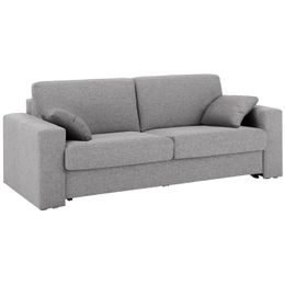 Schlafsofa Home Affaire, B:220cm H:85cm T:100cm, grau, Struktur/Luxus-Microfaser (100% Polyester);Struktur fein ( 100% Polyester), Wohnzimmer, Sofas,
