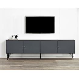 TV-Board, B:214,9cm H:62cm T:45cm, grau, HAMMEL FURNITURE, MDF, Massivholz, Spanplatte, Stoff, Sideboards, "Mistral Fernsehschrank, Medienmöbel", mit