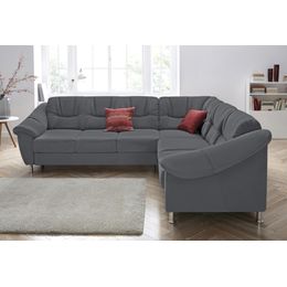 Sit & More Ecksofa SIT & MORE, B:264cm H:86cm T:244cm, grau, Bedruckte Microfaser (100% Polyester);Luxus-Microfaser ALTARA NUBUCK (100% Polyester);Struktur