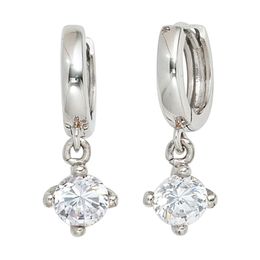 Jobo Damen Paar Creolen, Silber 925 (Sterlingsilber), silber, Silber 925 (Sterlingsilber), Ohrringe, 925 Silber mit Zirkonia
