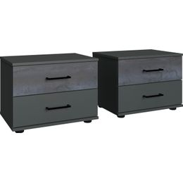 Nachtkommode wimex, B:52cm H:40cm T:38cm, grau, Spanplatte, Sideboards, "Kopenhagen", in 2 H&ouml;hen