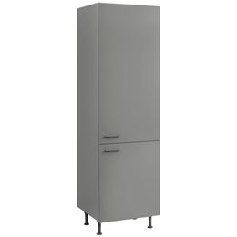 Hochschrank Optifit, B:60cm H:211,8cm T:58,4cm, grau, Holzwerkstoff, Schr&auml;nke, "Elga", mit Soft-Close-Funktion, h&ouml;henverstellbaren F&uuml;&szlig;en, Breite 60 cm