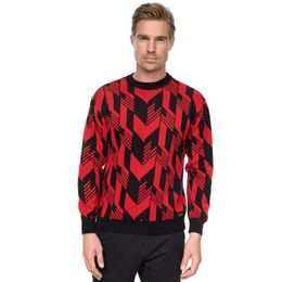 Rusty Neal Damen Strickpullover, schwarz, Gr. M, mehrfarbig, 75% Polyacryl, 25% Baumwolle, Pullover, in zweifarbigem Design