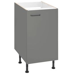 Spülenschrank Optifit, B:45cm H:87cm T:58,4cm, grau, Holzwerkstoff, Küche, Schränke, "Elga", mit Soft-Close-Funktion, höhenverstellbaren Füßen,