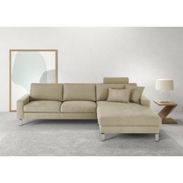 Ecksofa 3C CANDY, B:281cm H:86cm T:194cm, grau, 100% Polyester, Wohnzimmer, Sofas, "Lecce, wahlweise PUR-Schaumstoff oder Tonnentaschenfederkern",