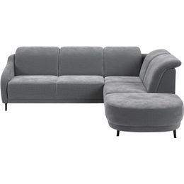 Sit & More Ecksofa SIT & MORE, B:258cm H:93cm T:249cm, grau, 100% Polyester, Wohnzimmer, Sofas, "Blues L-Form", wahlweise mit Klapptisch und USB