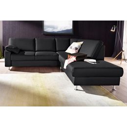 Sit & More Ecksofa SIT & MORE, B:243cm H:88cm T:218cm, schwarz, Flachgewebe (100% Polyester);Luxus-Microfaser ALTARA NUBUCK (100% Polyester);Luxus-Microfaser