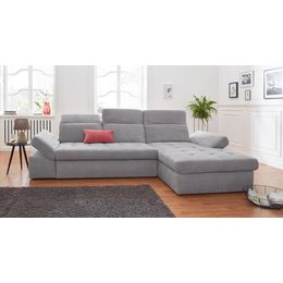 Sit & More Ecksofa SIT & MORE, B:302cm H:77cm T:189cm, silber, Struktur (100% Polyester);Struktur fein (95% Polyester, 5% Polyamid), Wohnzimmer, Sofas,