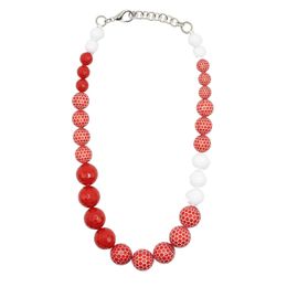 Damen Kette mit Anhänger "Ginevra", rot, Basic, Collezione Alessandro, Kunstfaser, Halsketten, aus facettierten Perlen