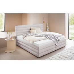 Polsterbett, B:212cm L:211cm, beige, LeGer Home by Lena Gercke, 100% Polyester, Betten, "Maylis", wahlweise mit und ohne Matratze und Lattenrost,
