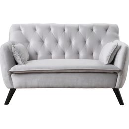 2-Sitzer, B:132cm H:82cm T:80cm, grau, ATLANTIC HOME COLLECTION, Sofas, "Janna", inklusive 2 Zierkissen