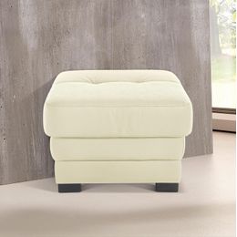 Hocker COTTA, B:65cm H:42cm T:65cm, beige, NaturLEDER (echtes Rindsleder) im Sitz. Korpus in passendem Kunstleder SOFTLUX bezogen;Kunstleder