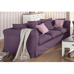 3-Sitzer Home Affaire, B:228cm H:93cm T:100cm, lila, Webstoff (50% Baumwolle, 50% Polyester), Sofas, "Luise"