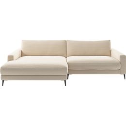 Ecksofa Inosign, B:272cm H:84cm T:190cm, beige, 100% Polyester, Wohnzimmer, Sofas, "Downtown, B/T/H: 272/190/84 cm L-Form", weicher Sitzkomfort auch