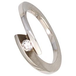 Jobo Damen Solit&auml;rring "Ring mit Diamant 0,15 ct.", 54, SI = kleine Einschl&uuml;sse, Diamanten Platin 950, grau, Diamanten, Platin 950, Fingerringe, 950