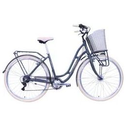 Tourenrad FASHION LINE "6-Gang Tourenbike" Fahrräder Gr. 48cm, 28 Zoll (71,12cm), grau (anthrazit + anthrazit)