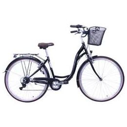 Cityrad FASHION LINE "6-Gang Citybike" Fahrräder Gr. 46cm, 28 Zoll (71,12cm), schwarz (schwarz + schwarz)