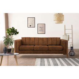 3-Sitzer Home Affaire, B:220cm H:74cm T:88cm, braun, Sofas, "Haki"