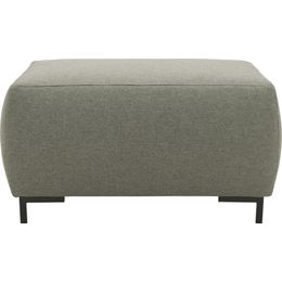 Hocker, B:88cm H:44cm T:68cm, grau, LOOKS by Wolfgang Joop, 100% Polyester, Wohnzimmer, Hocker, "Looks VI", gerade Linien, in 2 Bezugsqualitäten