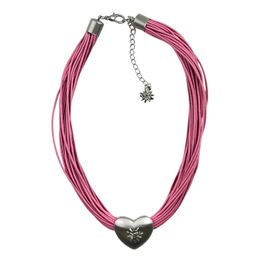 Allgäu Rebell ALLGÄU REBELL Damen Kette mit Anhänger "Vroni", rosa, Basic, Metall, Halsketten, mit Edelweiß