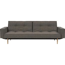 Sofa, B:242cm H:79cm T:100cm, grau, INNOVATION LIVING , Struktur (100% Polyester);Struktur fein (100% Polyester), Wohnzimmer, Sofas, "Splitback",